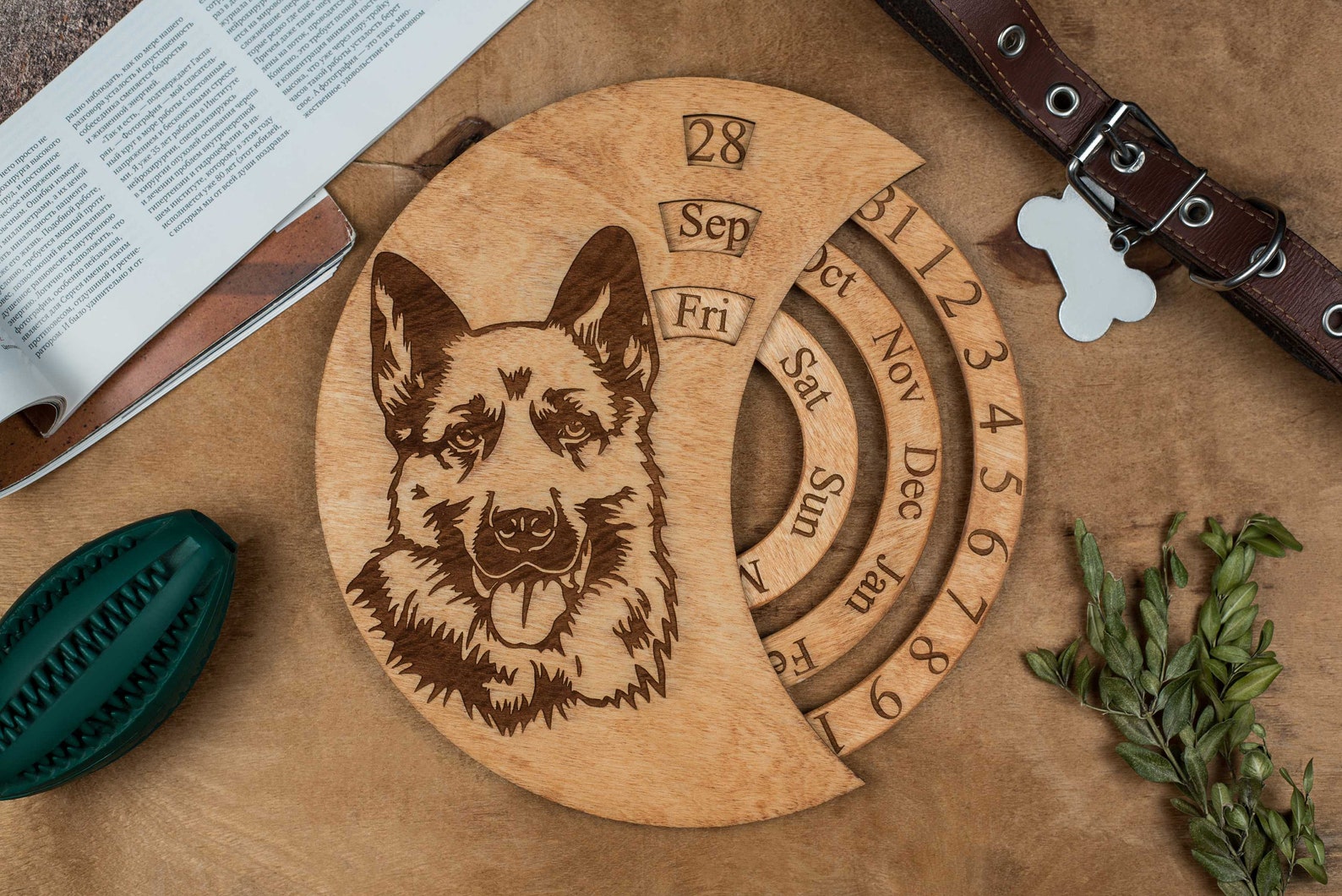 Circle Perpetual Calendar for Wall or Desk Watermill - Etsy
