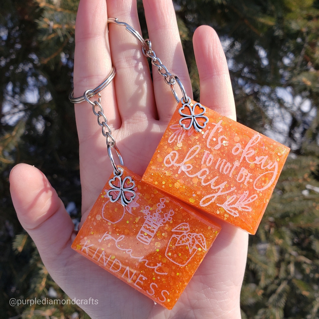 Positive Affirmation Keychain Cute Keychain Glitter - Etsy UK