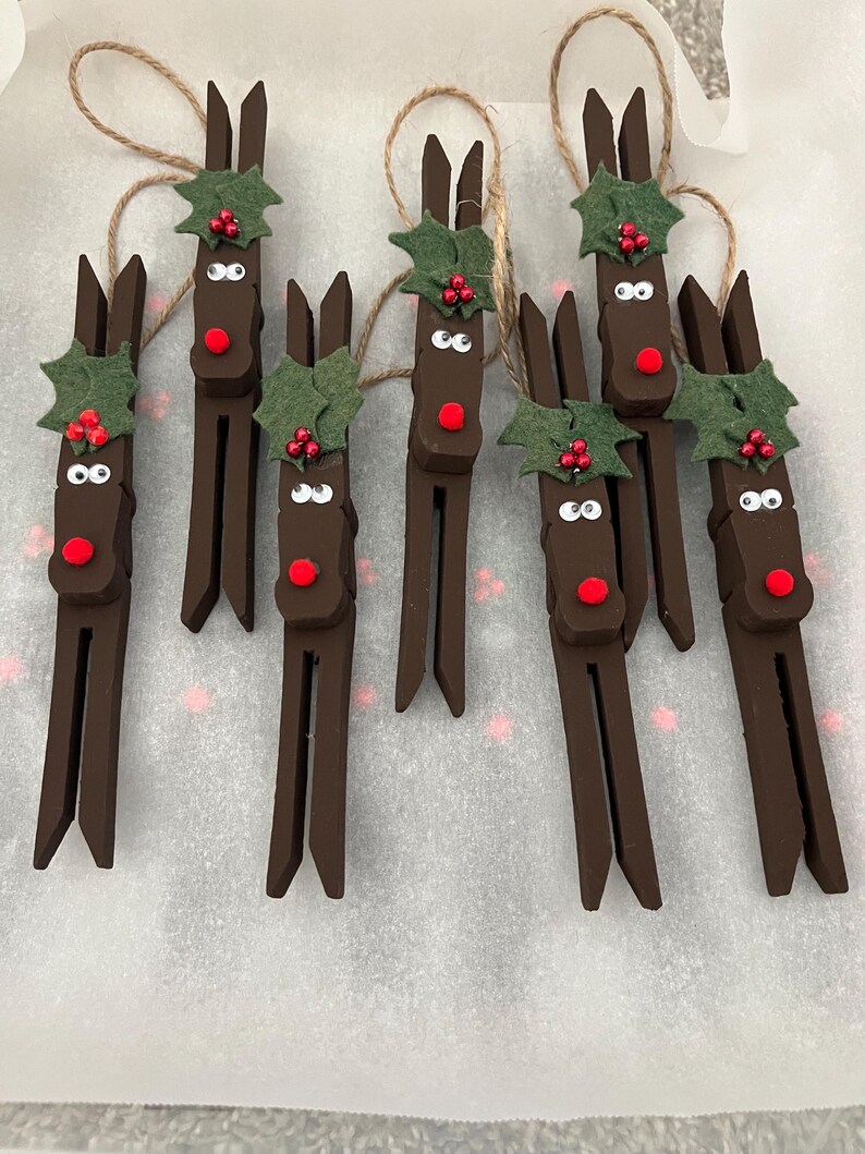 Clothespin Reindeer Ornament - Etsy