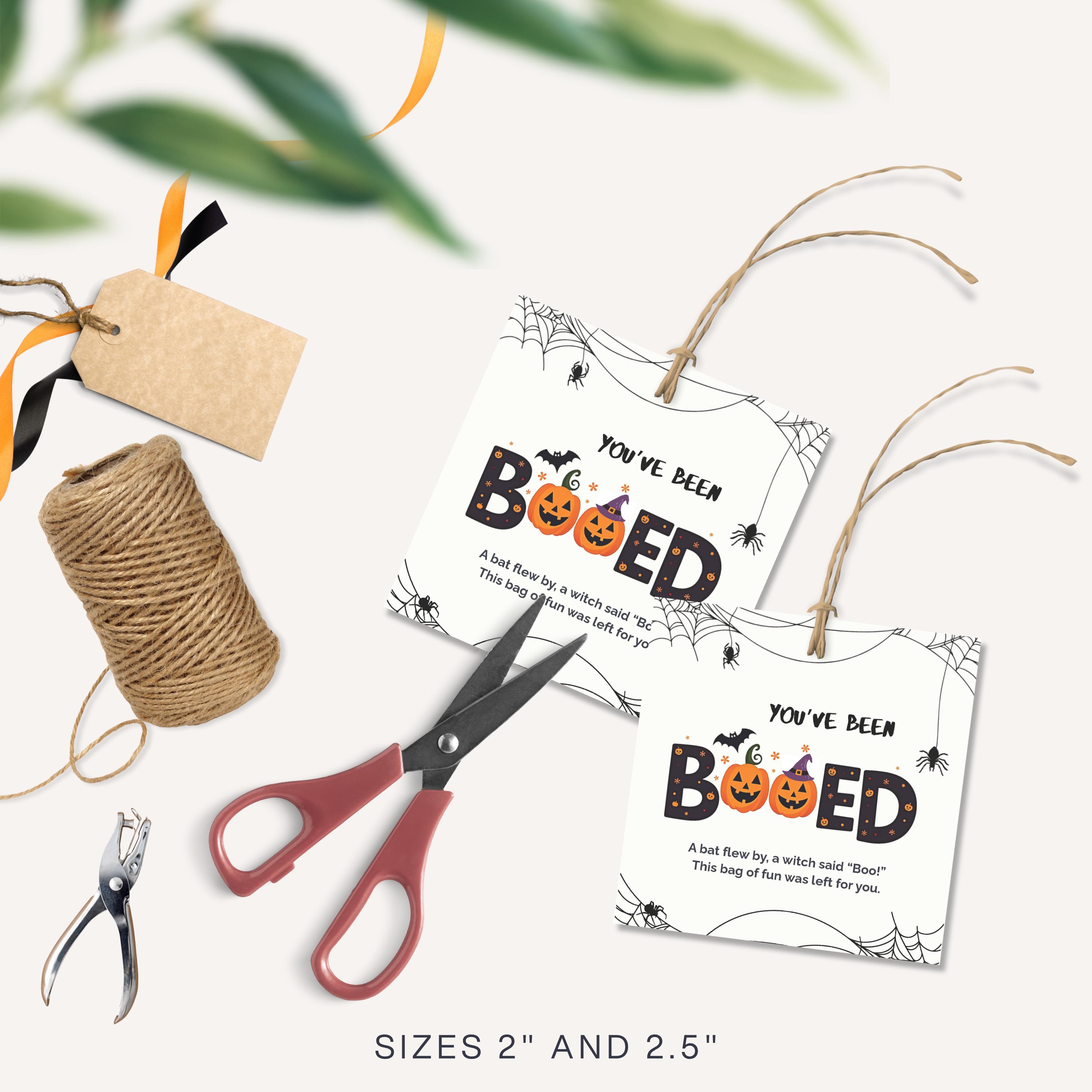 Printable You've Been Booed Tag, Halloween Gift Tags, Boo Basket Treat ...