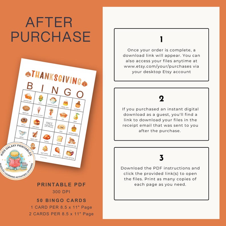 Thanksgiving Bingo, 50 Printable Cards for Family Fun, Kids ...