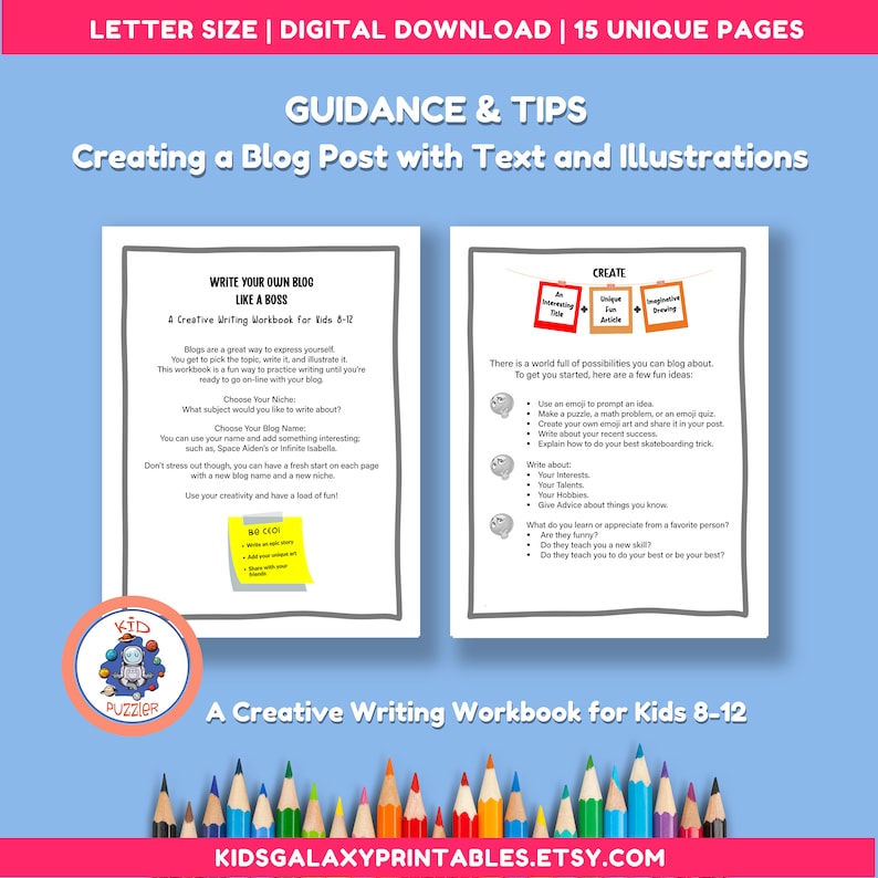 Write Your Own Blog Like a Boss: Fun Creative Writing Printables for ...