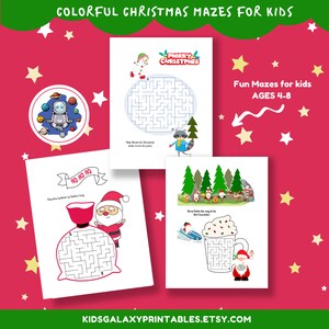 Christmas Mazes for Kids Age 4-8 | Holiday Activity Pages for Children ...
