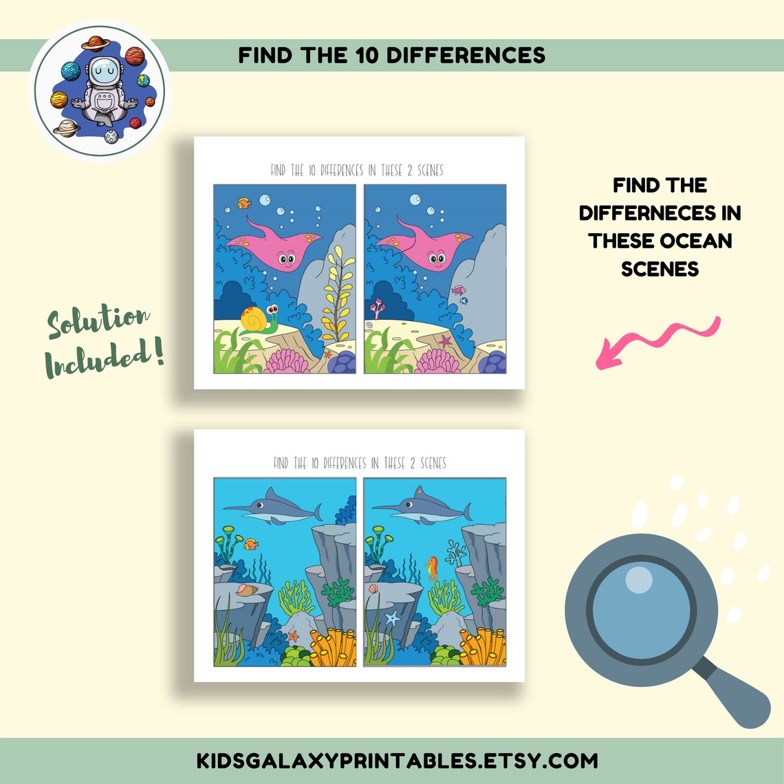 Ocean Animals Activity Pack | Kids 6-10 Yrs | Sea, Aquatic Creature ...