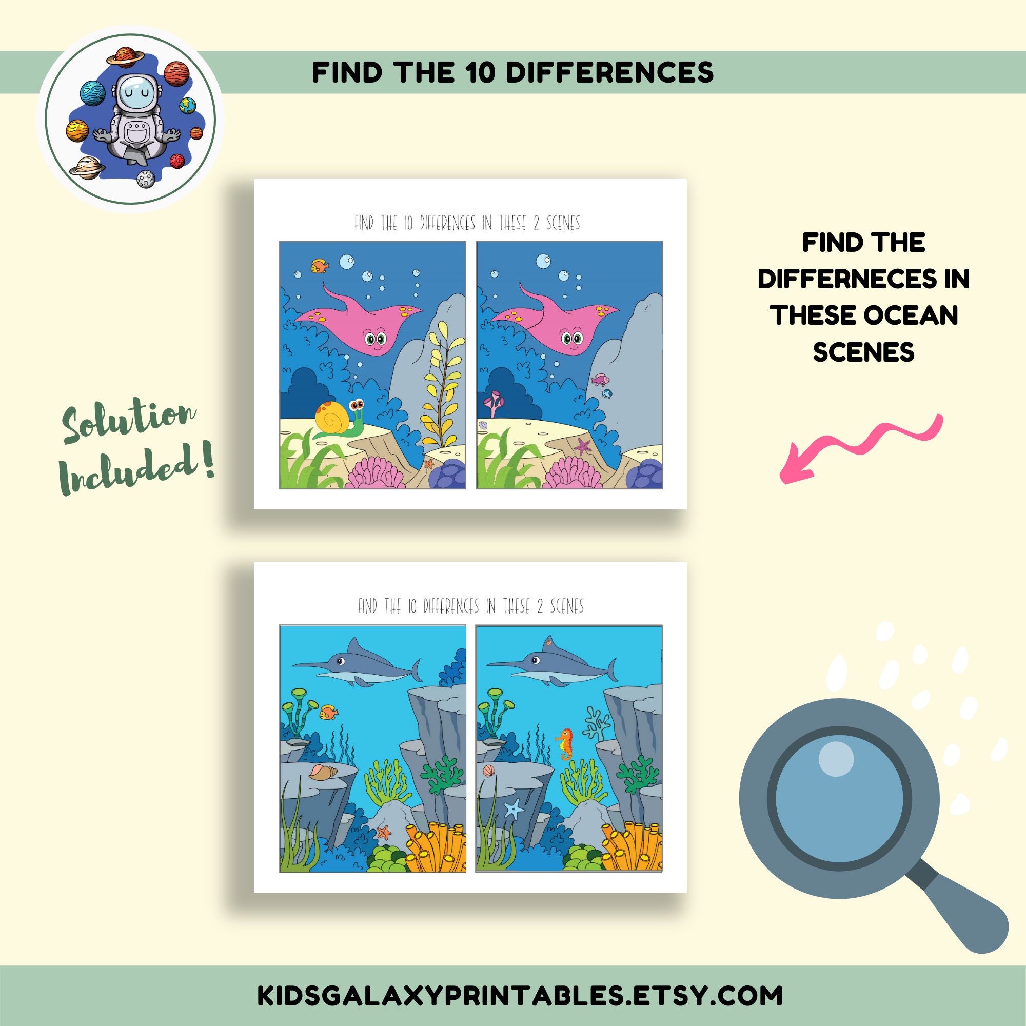 Ocean Animals Activity Pack | Kids 6-10 Yrs | Sea, Aquatic Creature ...