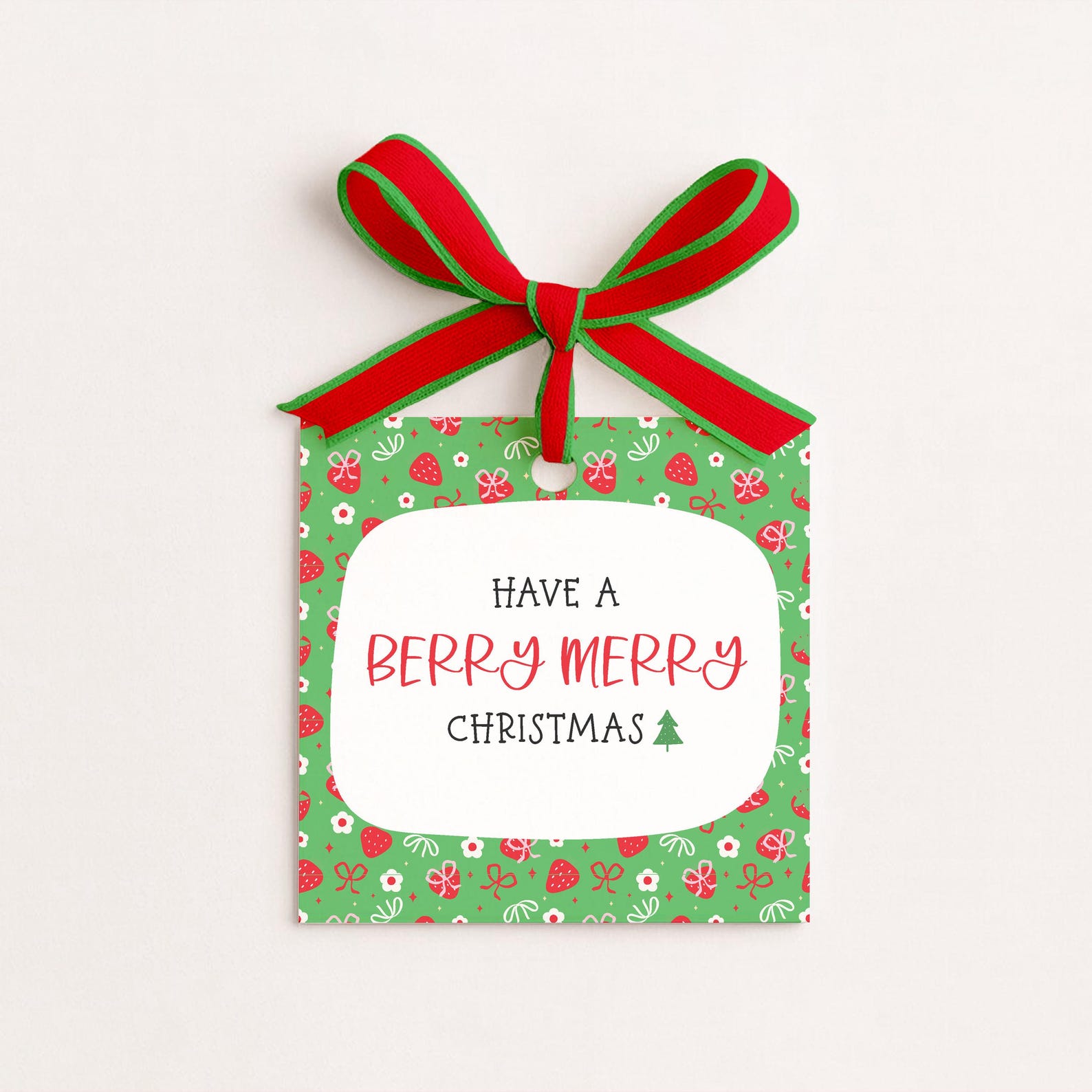Berry Merry Christmas Gift Tags for Holiday Baskets, Printable Gift ...