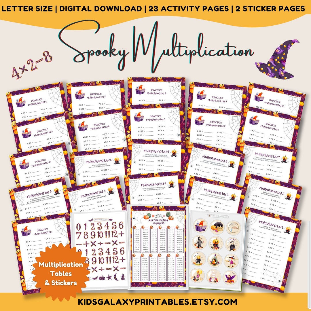 Spooky Halloween Multiplication Beginner Pack, Multiplication Tables ...