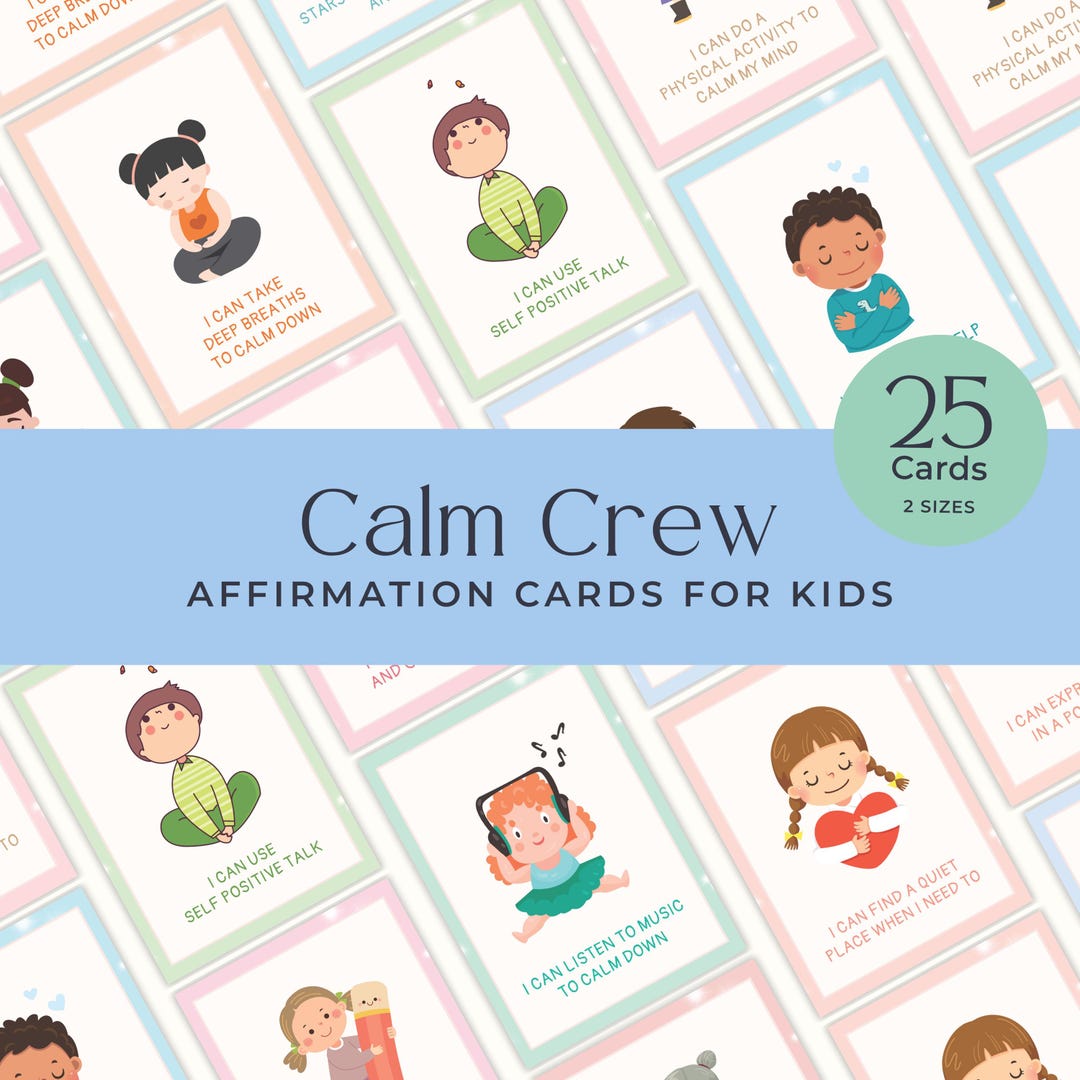 Daily Affirmation Cards for Kids, Calm Crew Kids Mental Health Cards ...