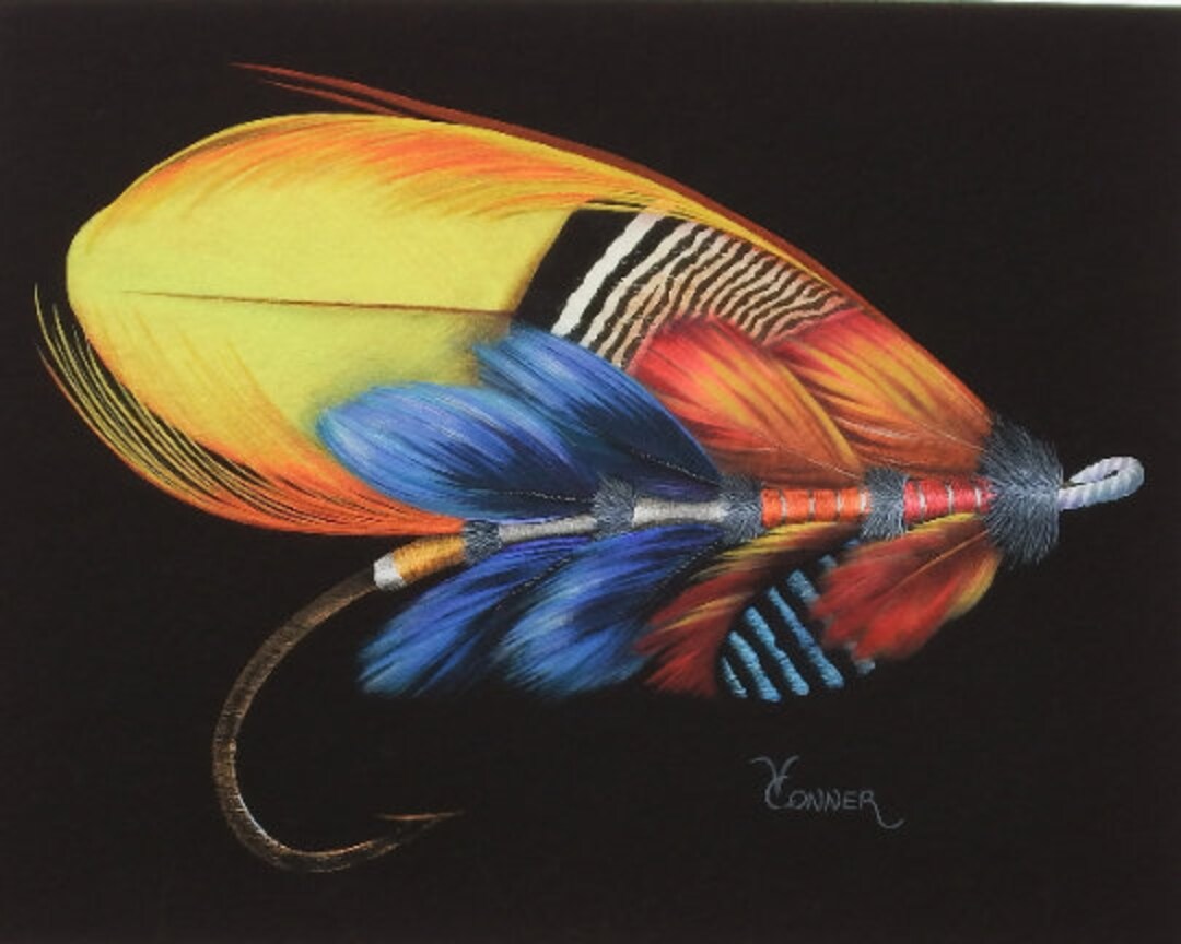 Elegant Acrylic Atlantic Salmon Fly Sticker, Waterbottle Sticker ...