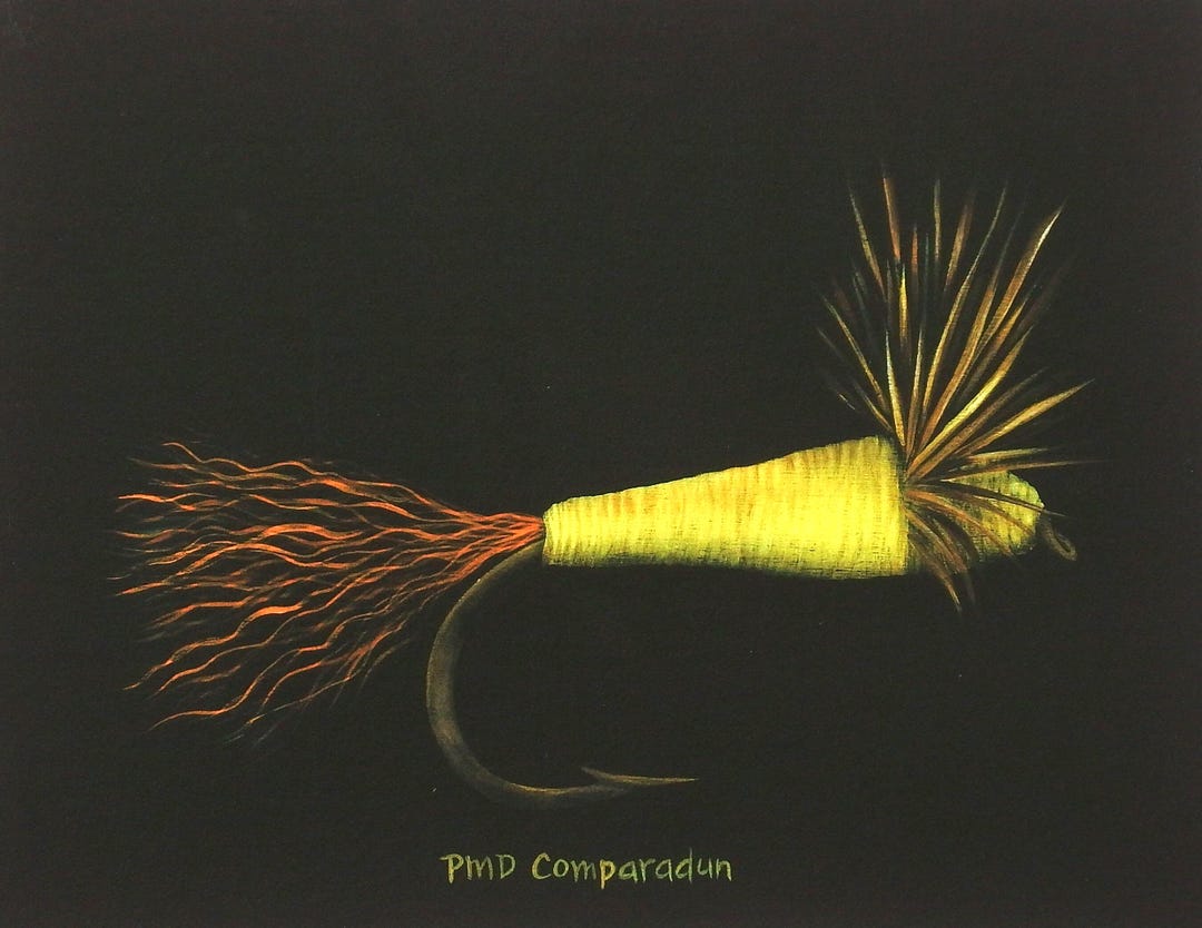 Acrylic PMD Comparadun Fly Print, Fly Fishing Gift, Cabin Art, Birthday ...