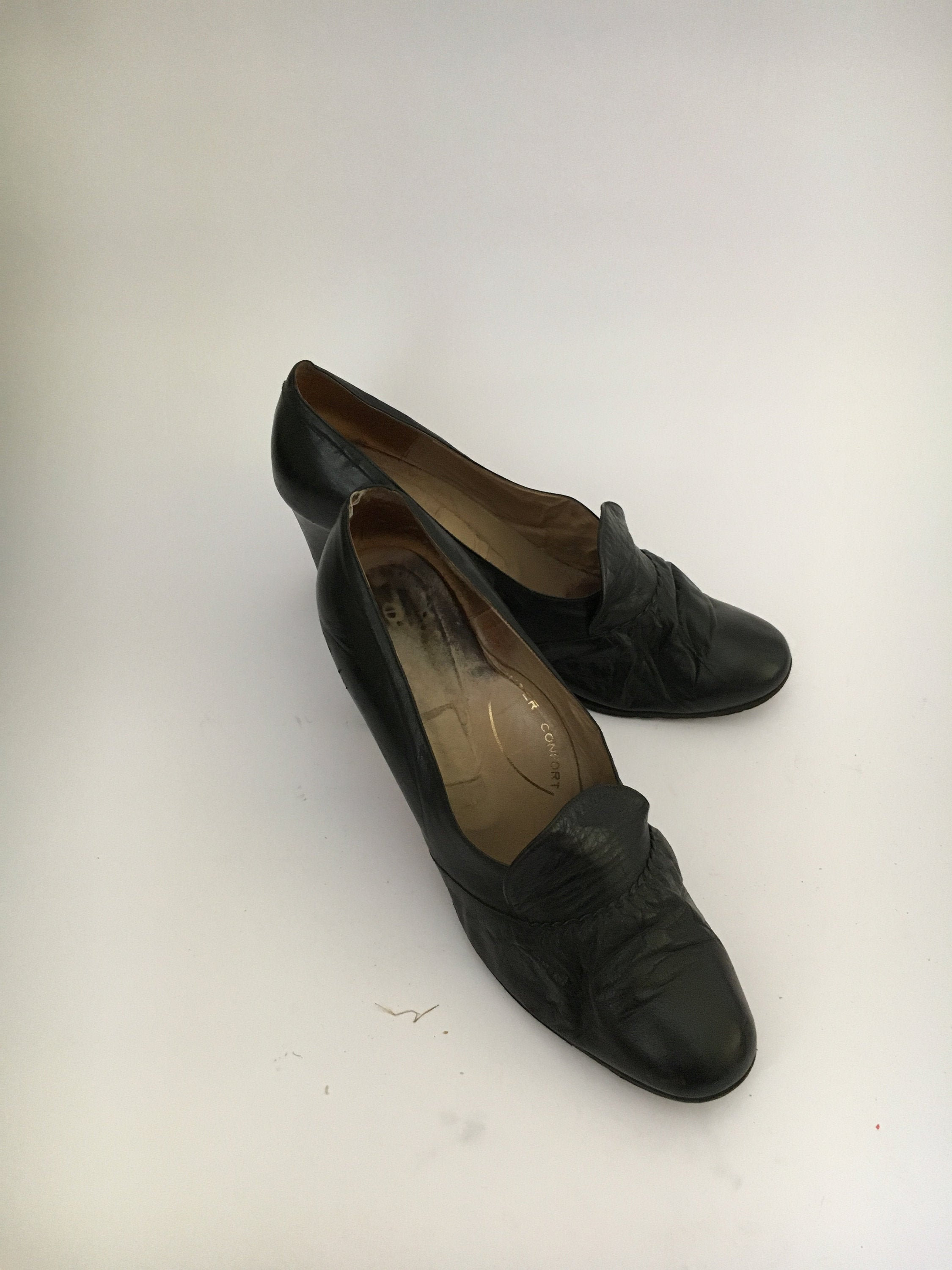 Vintage Leather Heels / Vintage High Heels / Vintage Style for Her ...