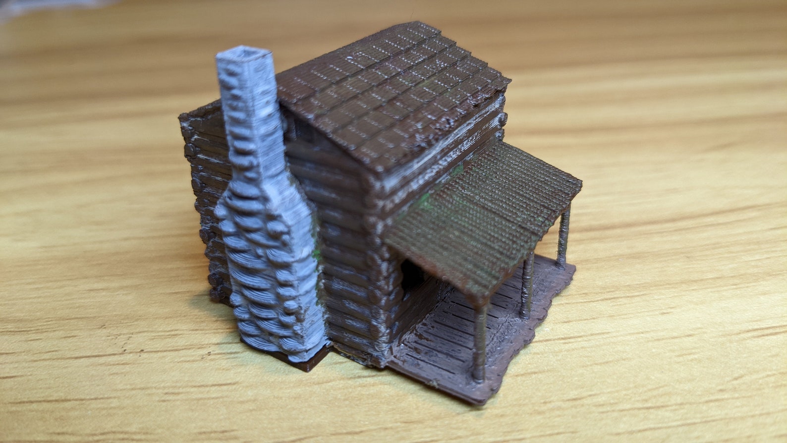 N-scale Small 2 Story Log Cabin With Front Porch Detailed - Etsy