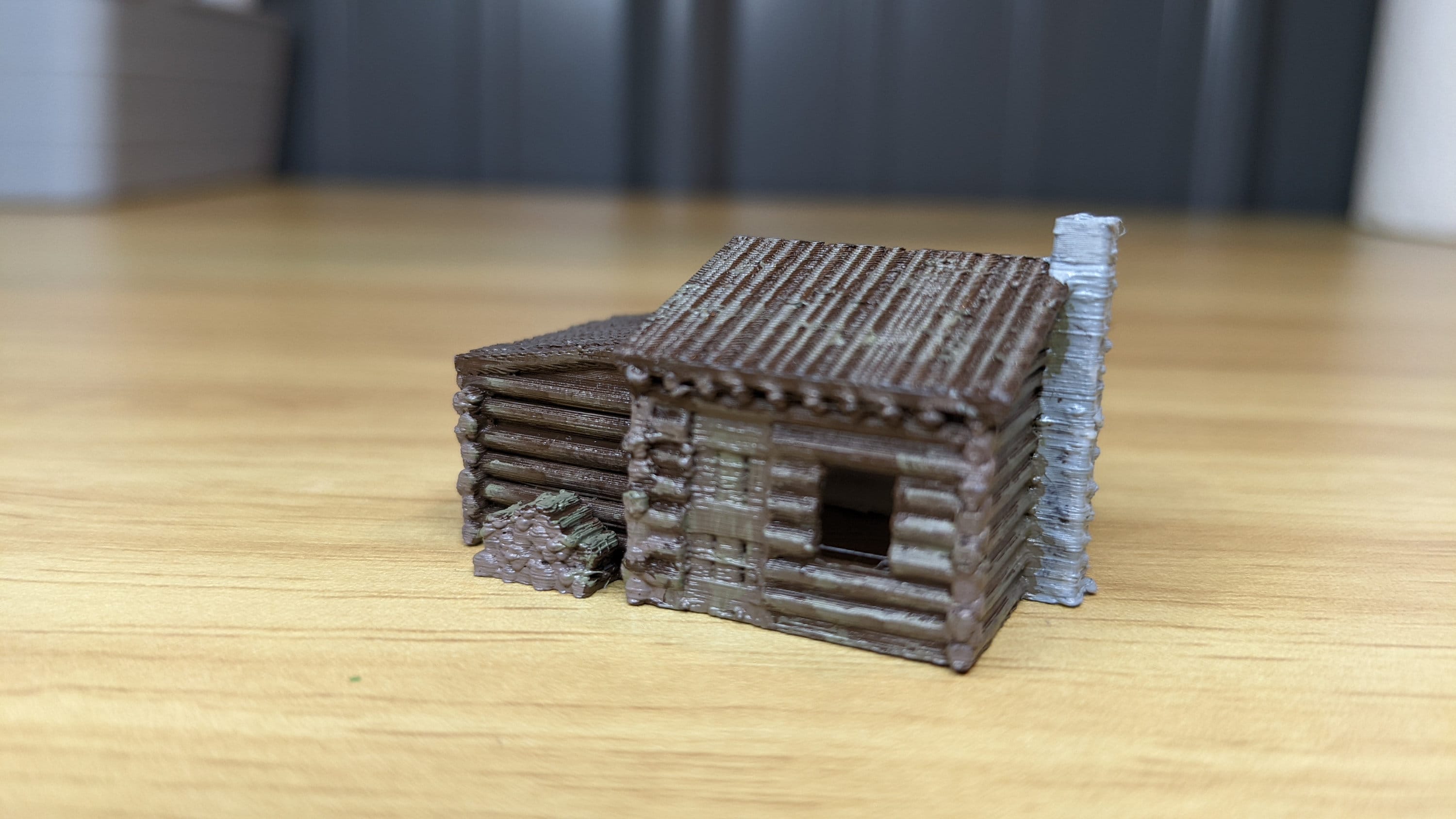 N-scale Small Log Cabin With Side Addition and Woodpile | Etsy