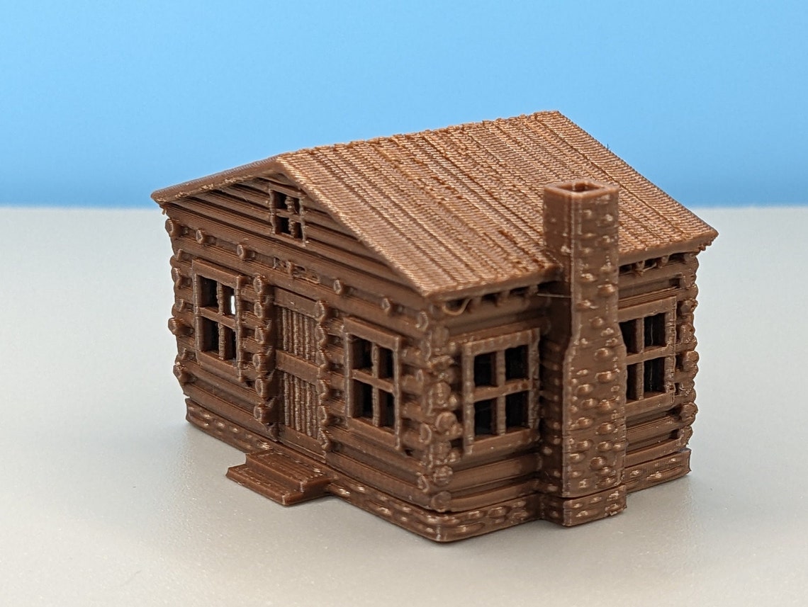 N-scale Miniature Log Cabin With 9 Windows With Panes - Etsy