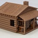 N-scale Log Cabin Model, Detailed Interior Front Porch Benches - 1:160 ...