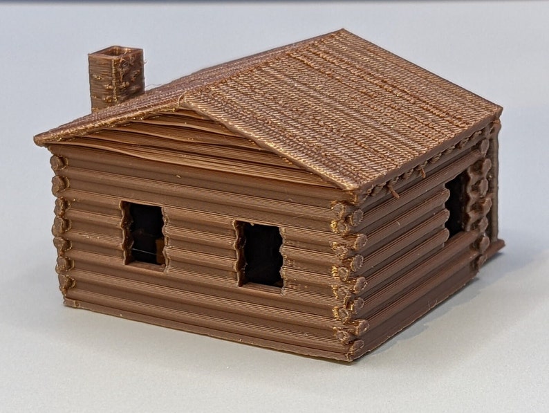 N-scale Log Cabin Model, Detailed Interior Front Porch Benches - 1:160 ...