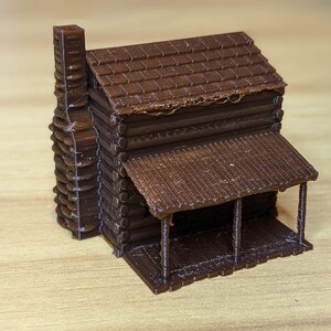 N-scale Small 2 Story Log Cabin With Front Porch Detailed | Etsy