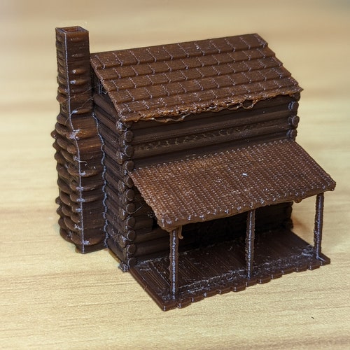N-scale Small 2 Story Log Cabin With Front Porch Detailed - Etsy