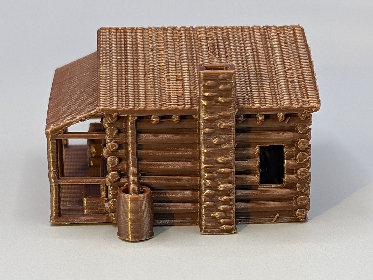 N-scale Log Cabin Model, Detailed Interior Front Porch Benches - 1:160 ...