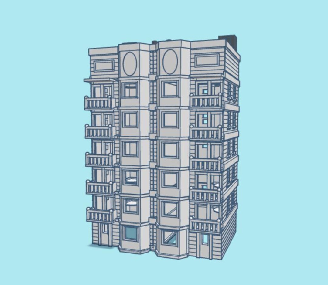 N Scale Stackable Apartment/condo Building STL Files for 3D Printing ...