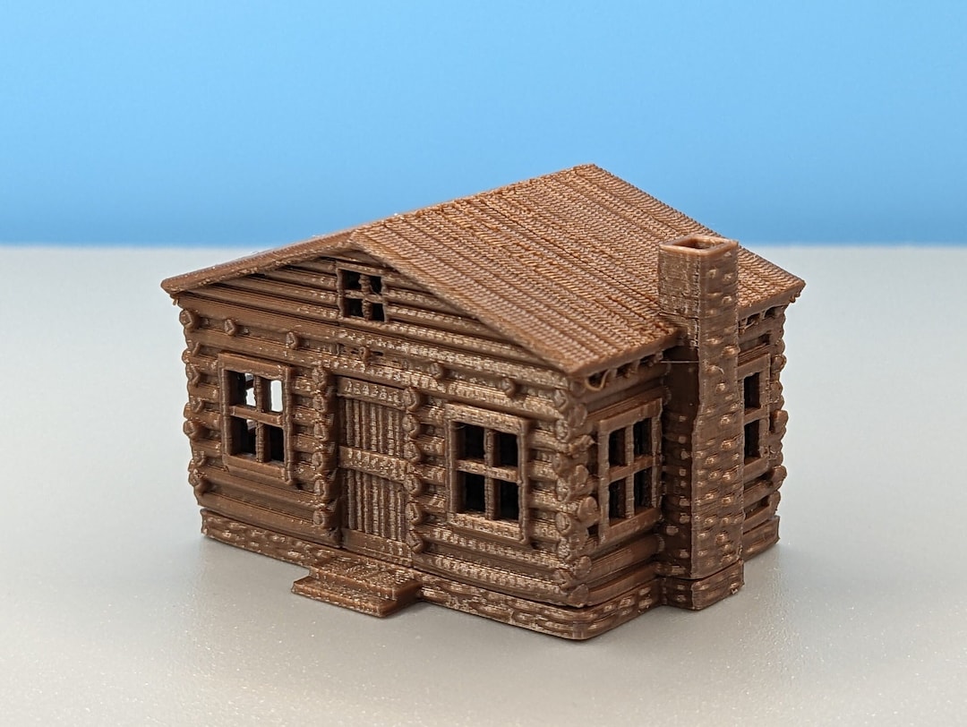 N-scale - Miniature Log Cabin With 9 Windows and Panes - See Size - Etsy