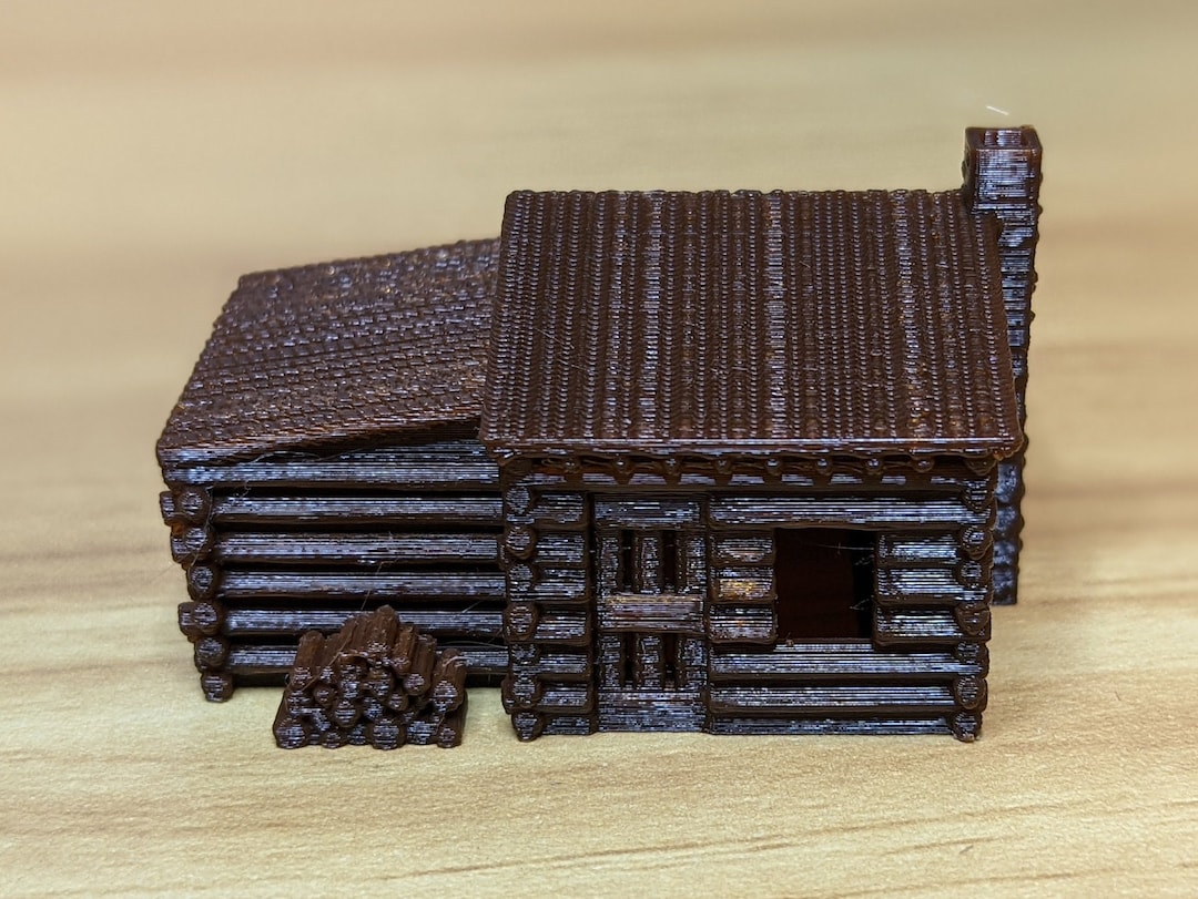 N-scale Miniature Log Cabin With Woodpile | 1:160 for Train Layouts ...