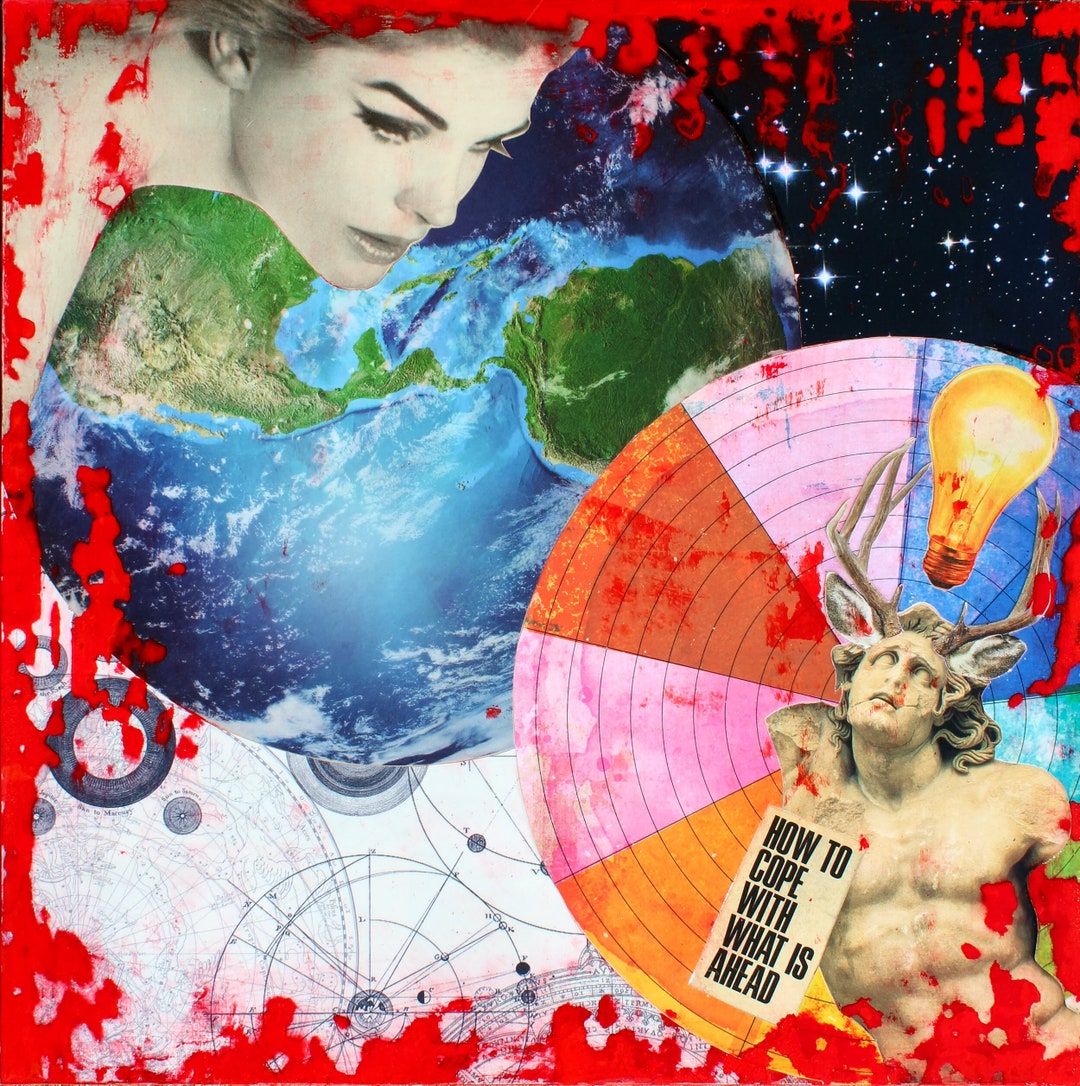 16x16 Inch Greek Statue Climate Change Hanging Collage on Wood Panel - Etsy