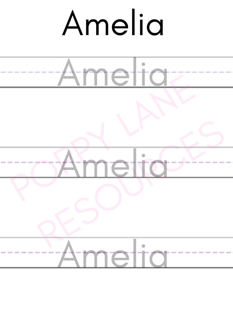 Customizable Name Tracing Worksheet for Homeschooling Learning to Write ...