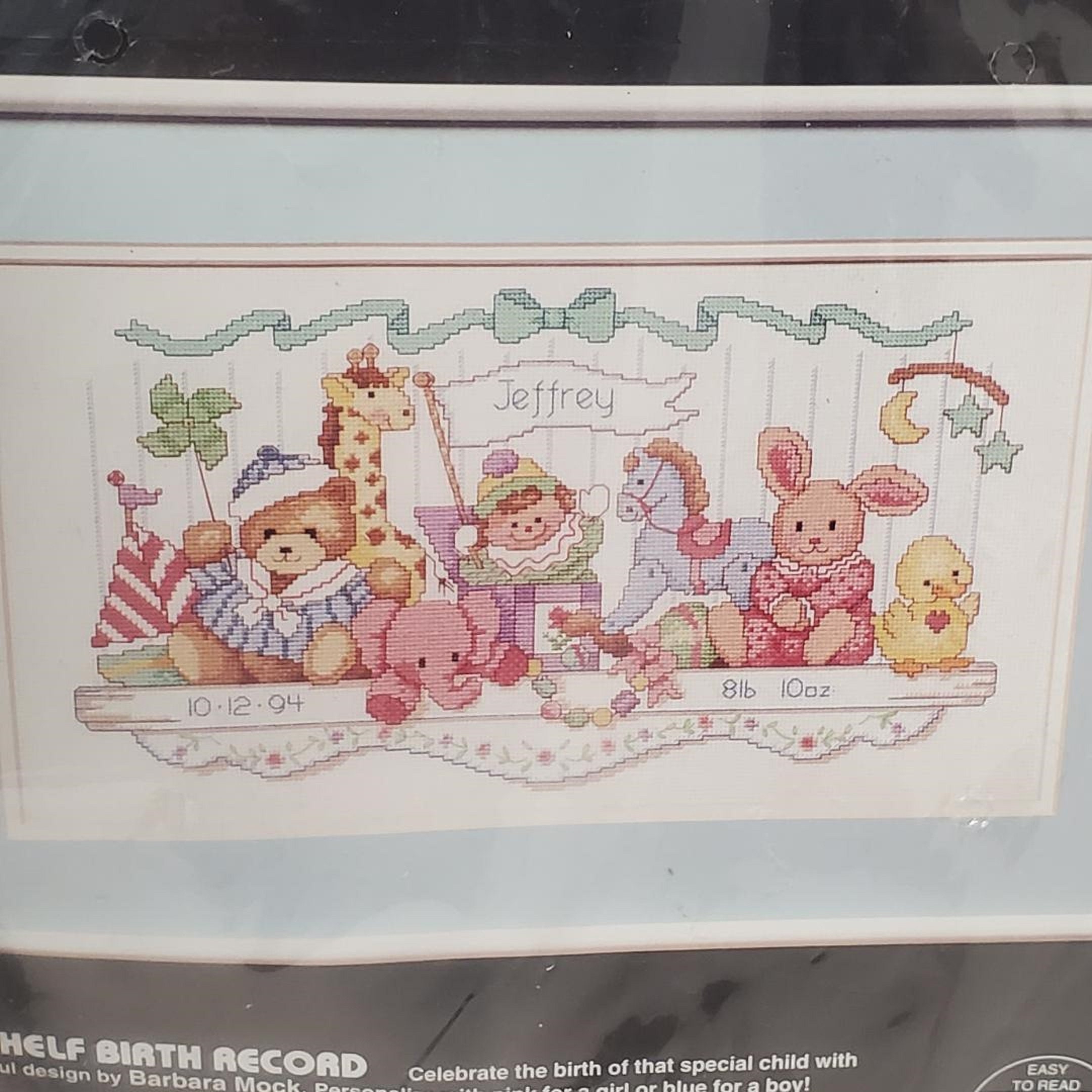 Dimensions Counted Cross Stitch Kit Toy Shelf Birth Record #3729 New ...