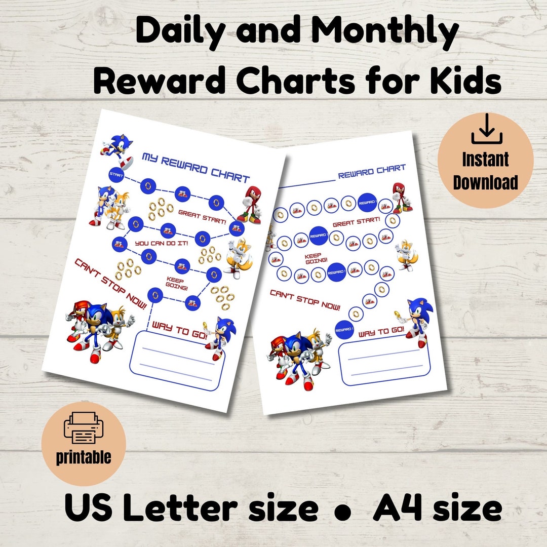 Sonic the Hedgehog Reward Chart - Printable Reward Chart - Behavior ...