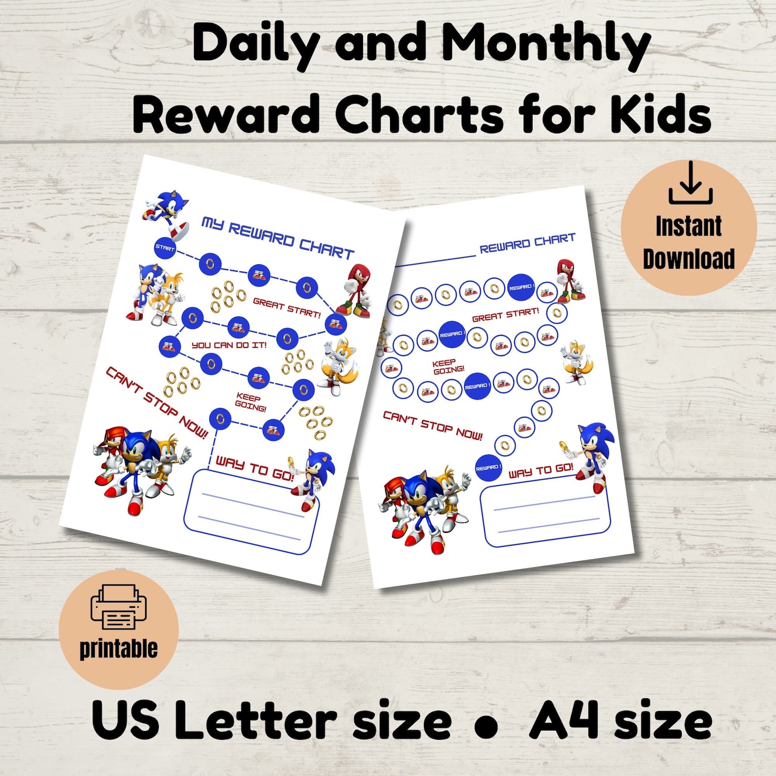 Sonic the Hedgehog Reward Chart - Printable Reward Chart - Behavior ...