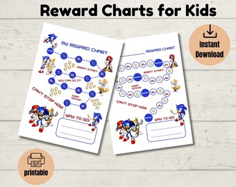 Sonic Reward Chart Printable Sonic Kids Behavior Chart Instant Download ...