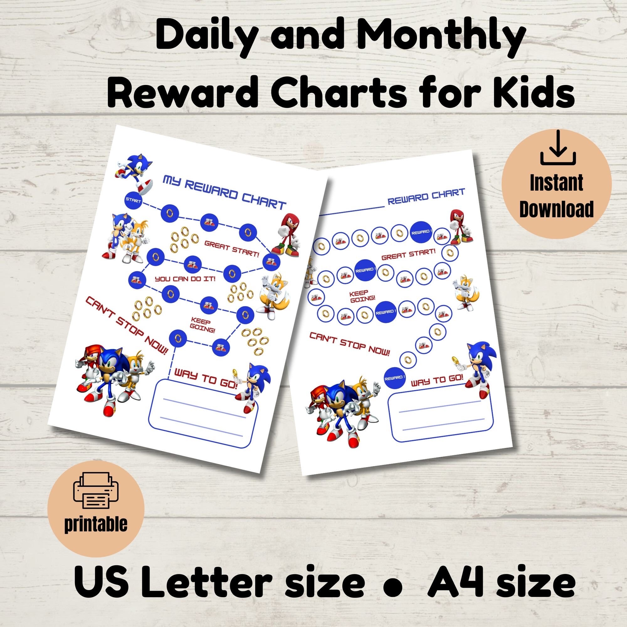 Sonic the Hedgehog Reward Chart - Printable Reward Chart - Behavior ...