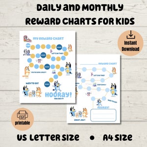 Bluey Reward Chart - Printable Reward Chart - Behavior Reward Chart for ...