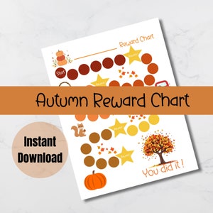 Autumn Reward Chart - Fall Reward Chart- Potty Training Chart- Sticker ...
