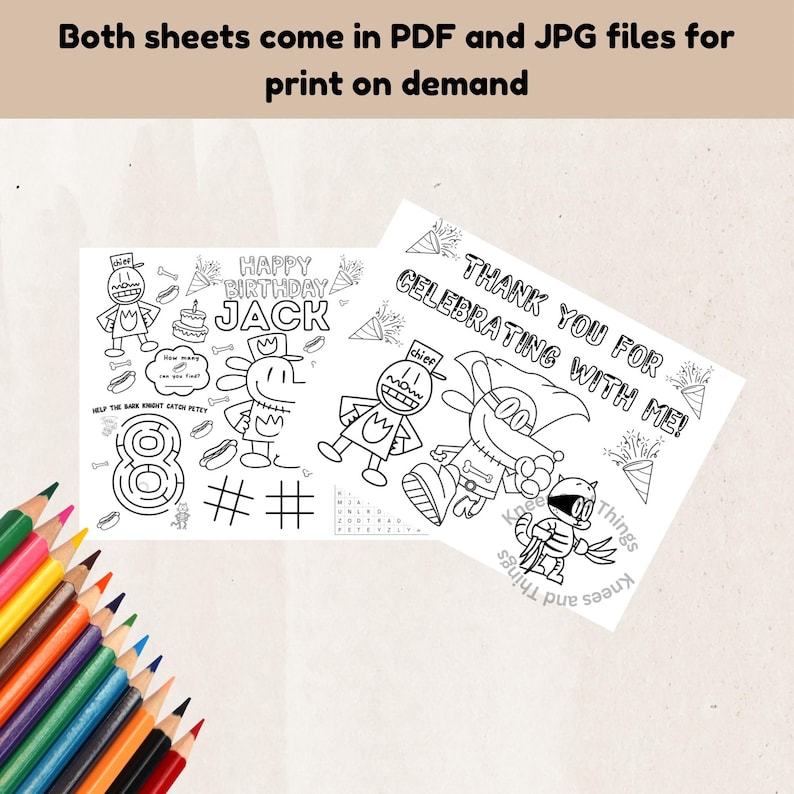 Personalized DOG MAN Activity Sheet - Themed Coloring Sheets for Kids ...