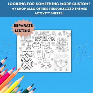BLUEY Inspired Activity Sheet - Themed Coloring Sheets for Kids ...