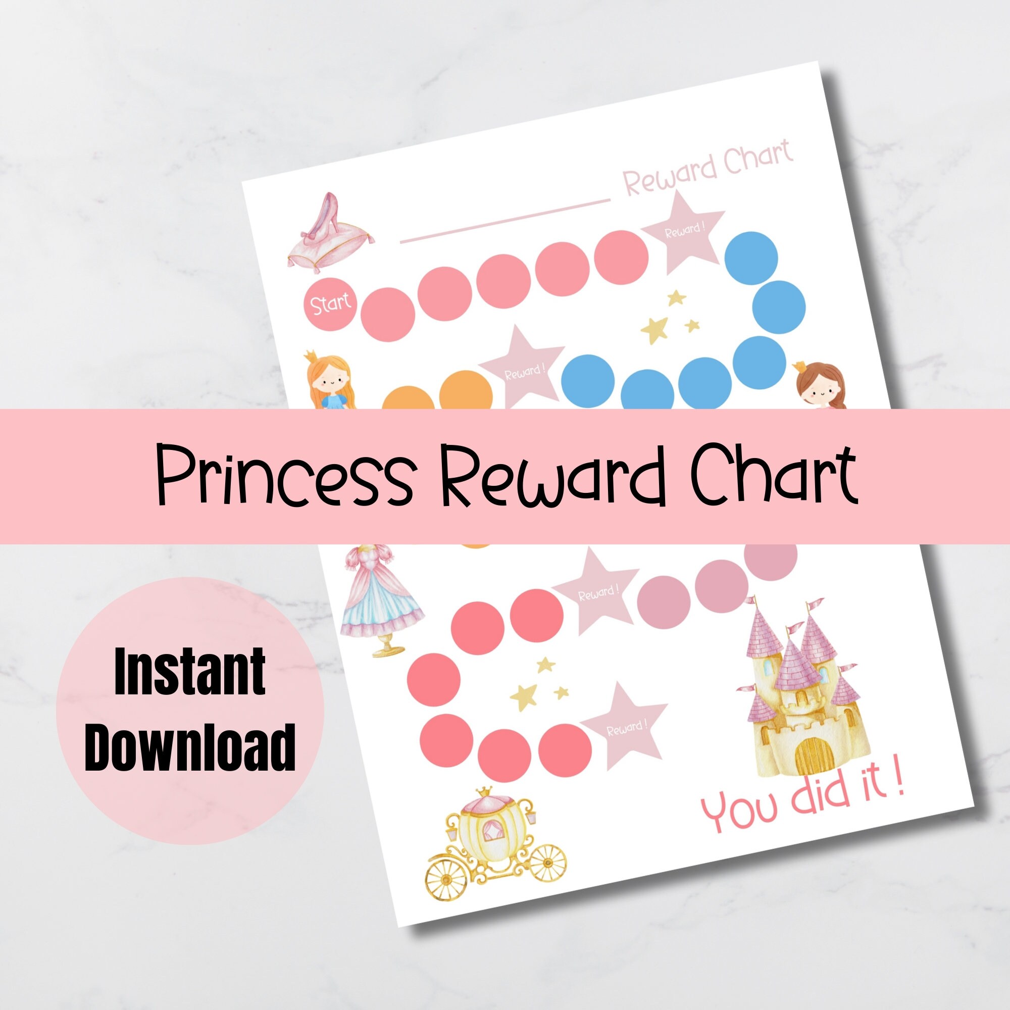Princess Reward Chart potty Training Chart princess Sticker - Etsy