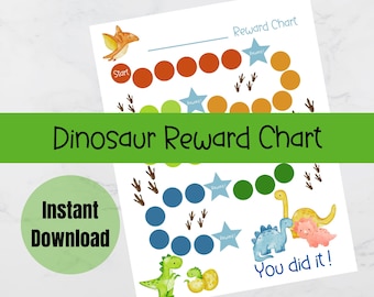 Dinosaur Reward Chart Printable Kids Good Behaviour Sticker Chart ...