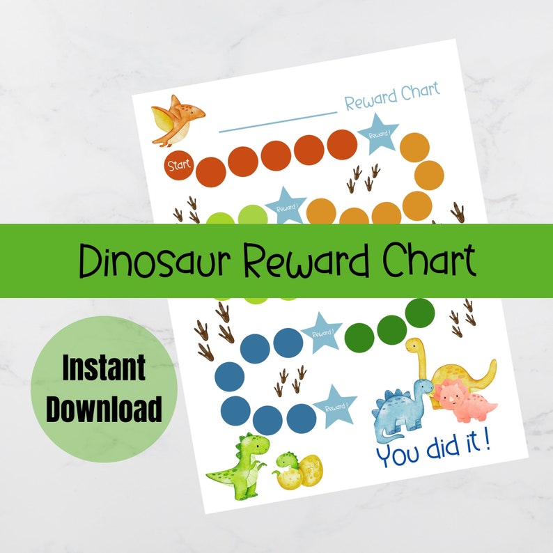 Dinosaur Reward Chart Printable Reward Chart Sticker Chart - Etsy