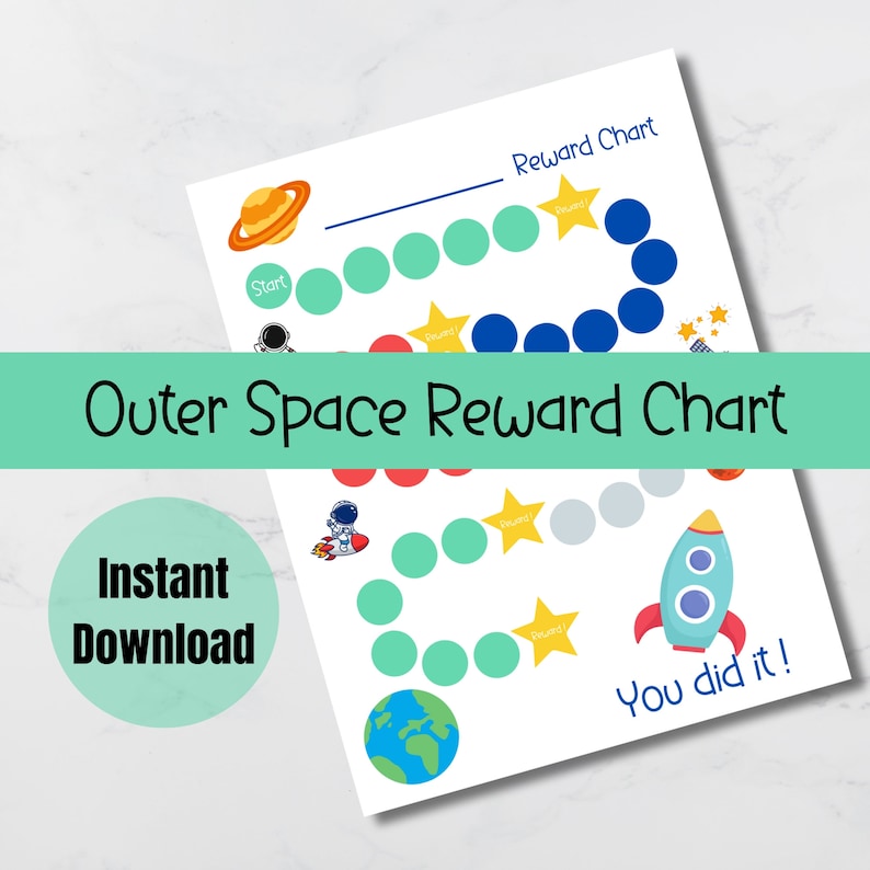 Outer Space Reward Chart - Kids Reward Chart - Potty Training Chart ...
