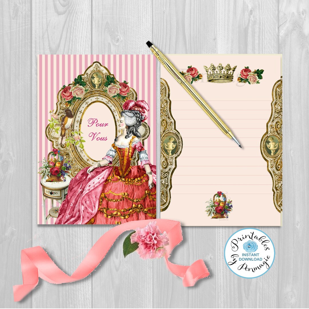 Vintage Marie Card Double Sided, Christmas Tag, Instant Download ...