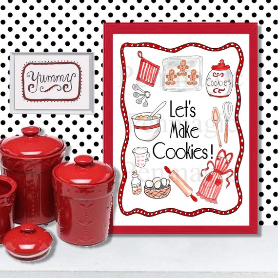 Printable Kitchen Art Kitchen Sign Christmas Sign Cookies - Etsy