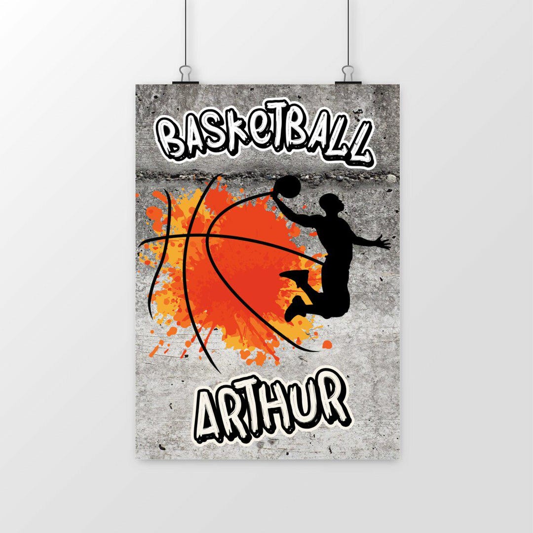 Personalized Basketball Poster to Frame for Children's and Teenagers ...