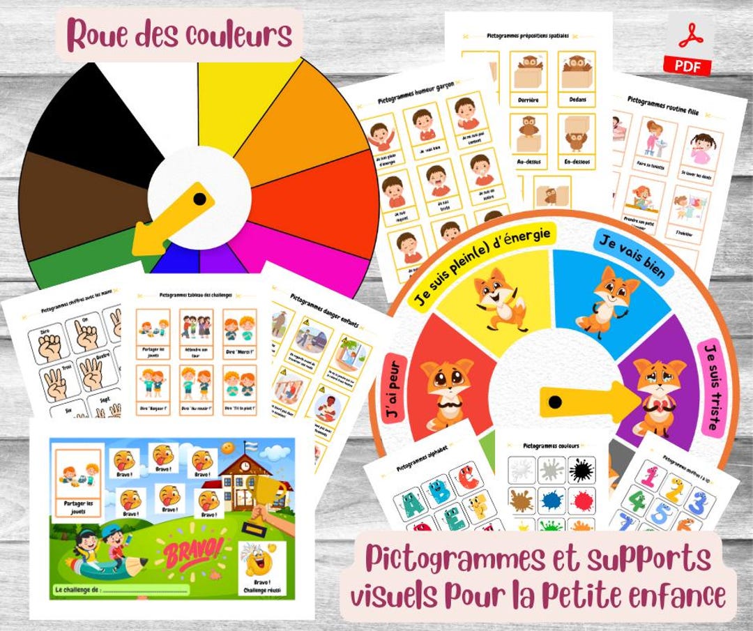 Pictograms and Visual Aids for Early Childhood Mood and Color Wheel ...