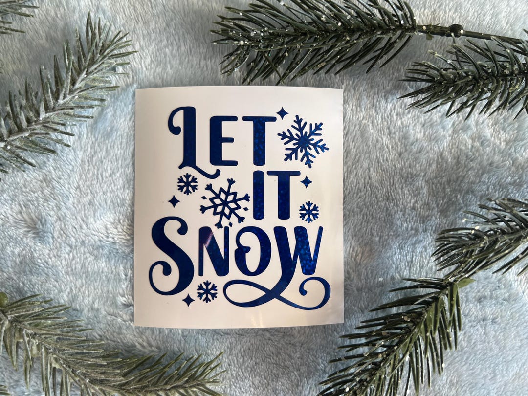 Let It Snow Decal, Christmas Decal, Christmas Sticker, Sticker, Holiday ...