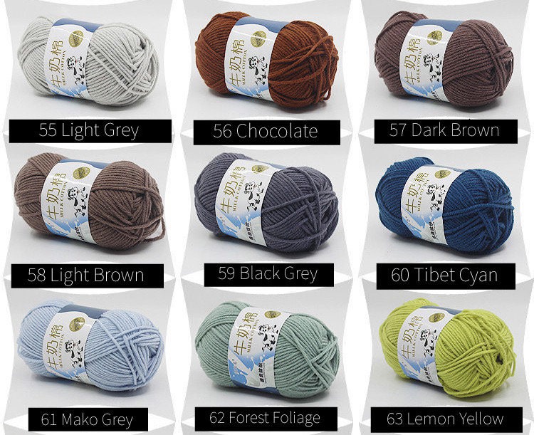 5 Ply Milk Cotton Yarn for Amigurumi Crochet Knitting Punch - Etsy
