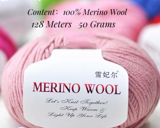 Premium Merino Wool Yarn for Crochet, Knitting, and Crafting, Merino ...