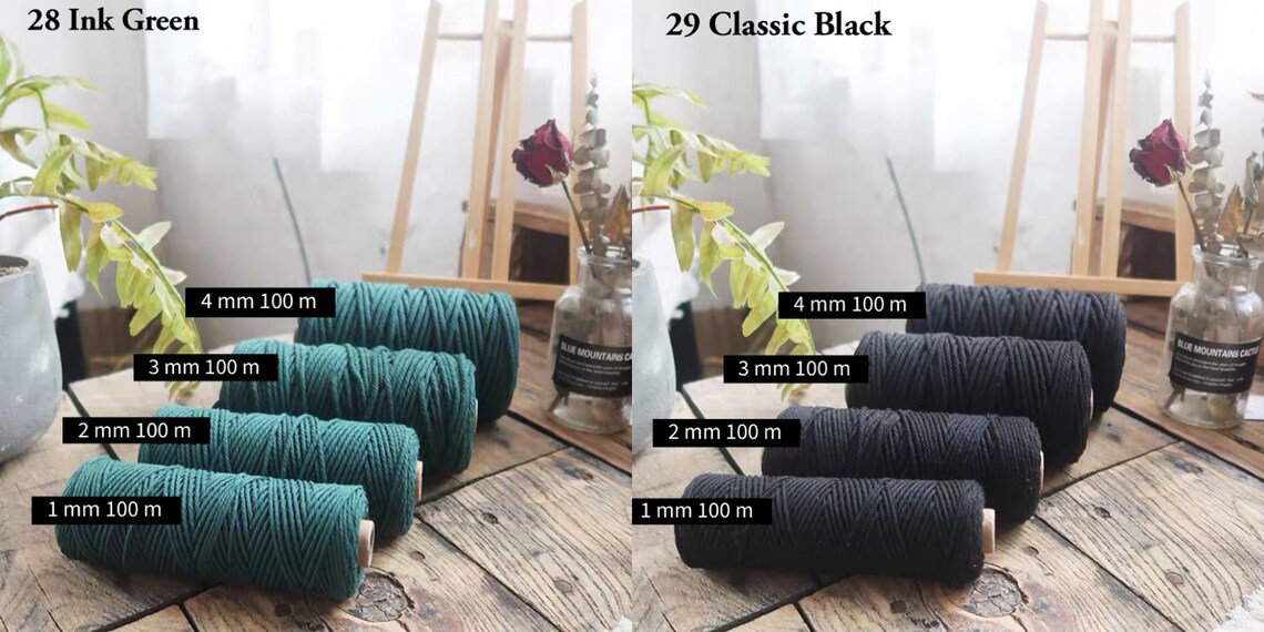 3 Mm Cotton Macrame Cord, 3 Strands 100 Meters 280 Grams Twisted Rope ...