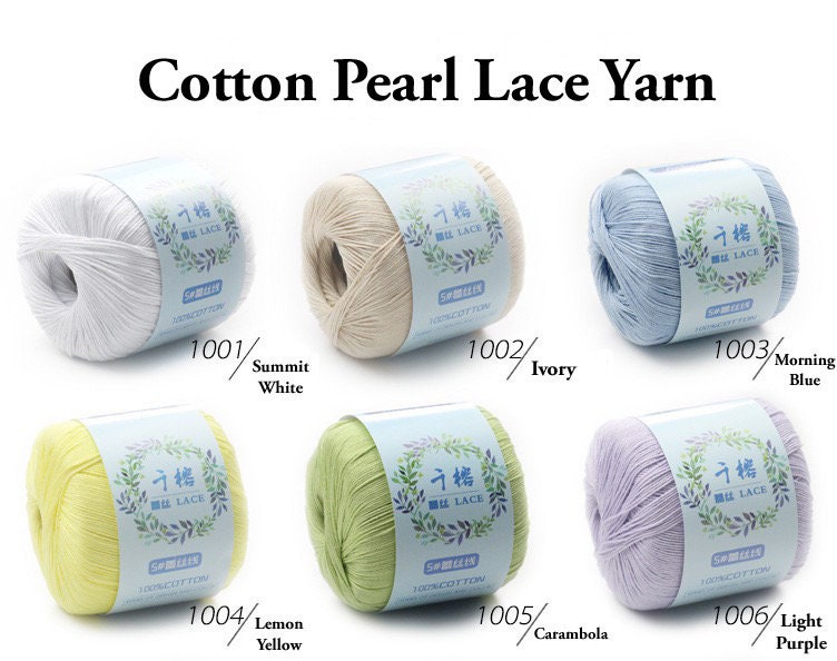 100% Cotton Pearl Lace Yarn in Size 5 40g/160m Thin Lace Yarn - Etsy